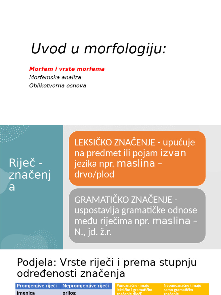 Uvod U Morfologiju | PDF