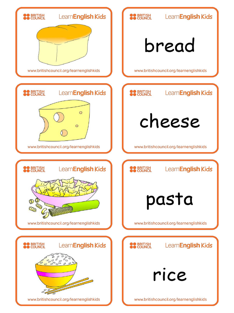 Flashcards Food Set 1 Combinado | PDF