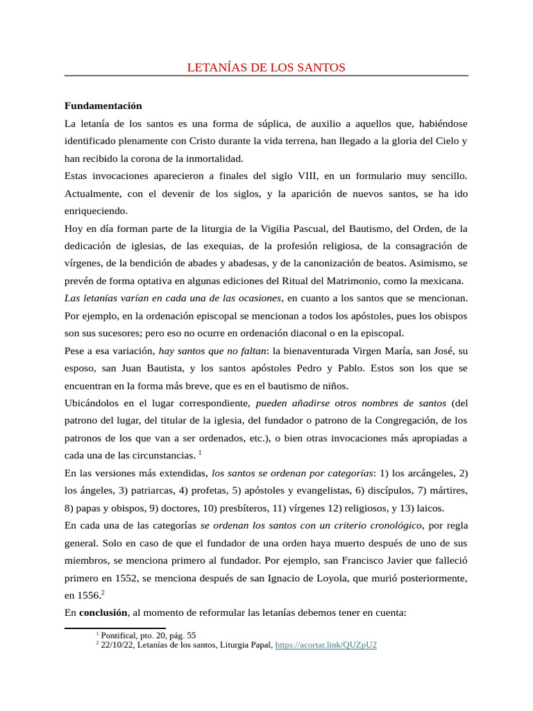 Letanías de los Santos: Guía y Estructura | PDF | Cristo (título) | obispo