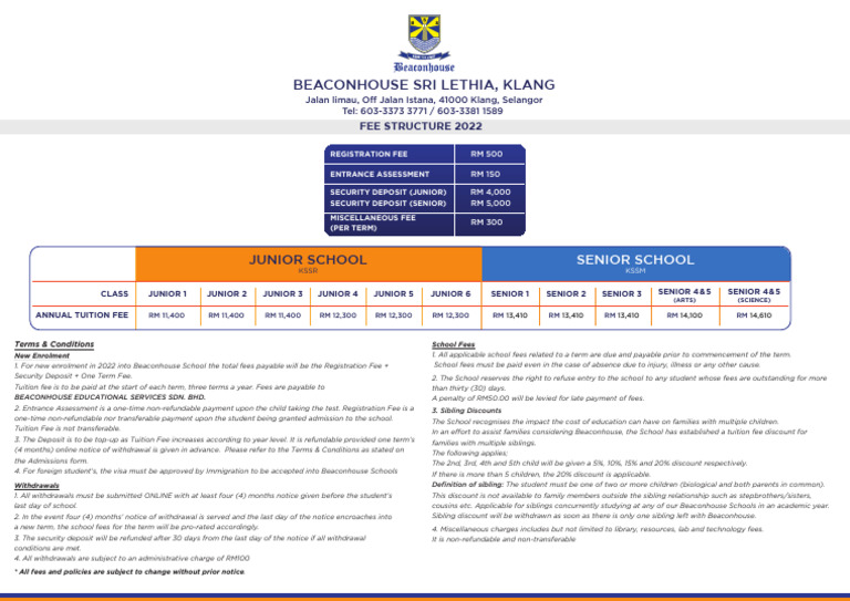 Sri Lethia Fee Structure 2021-22 | PDF | Fee | Tuition Payments