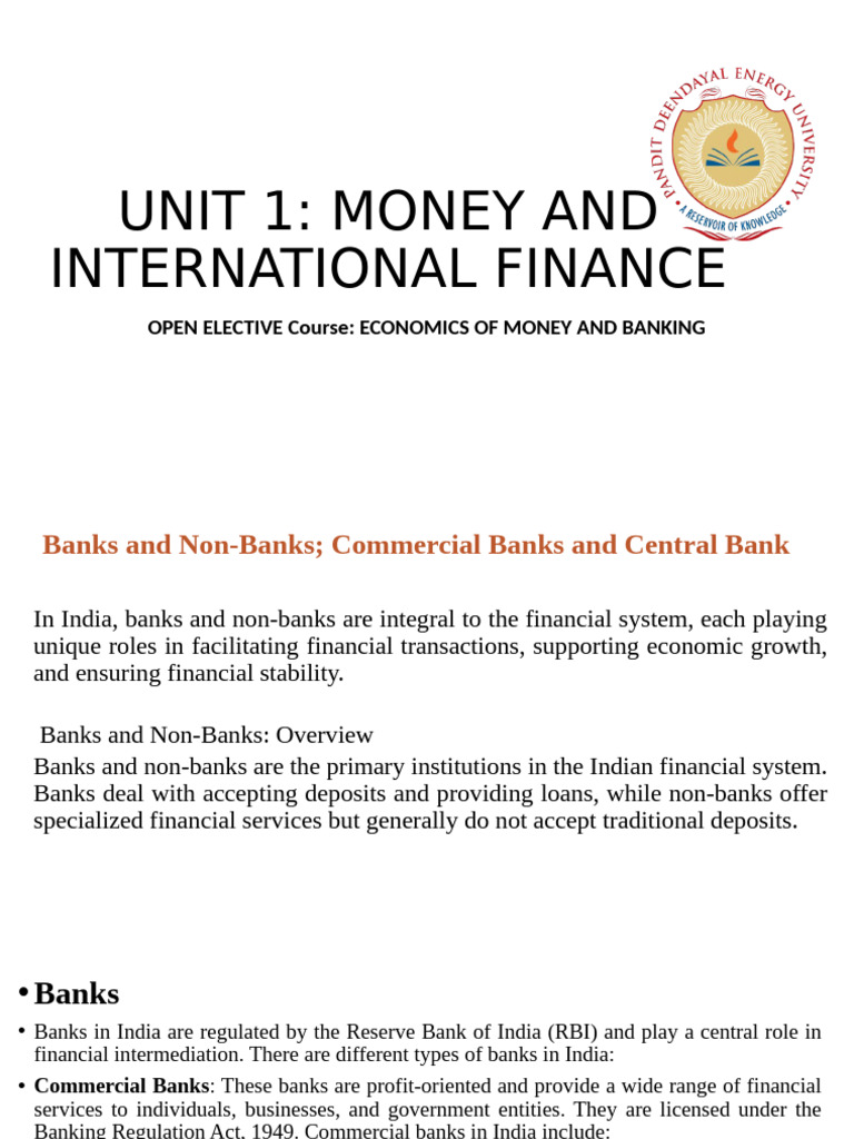 Unit 3 Banks and Non Banks | PDF | Reserve Bank Of India | Banks