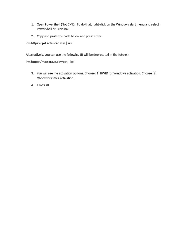 Activar Windows y Office Solo Con Comandos | PDF