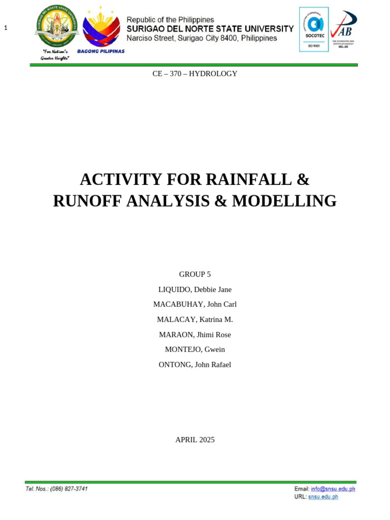 Group 5 Rainfall Runoff Analysis and Modelling | PDF | Regression ...
