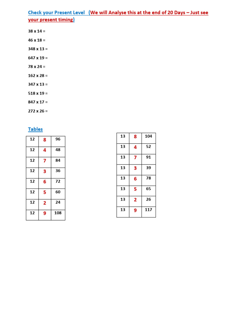 Calculations - Sheet 1 | PDF