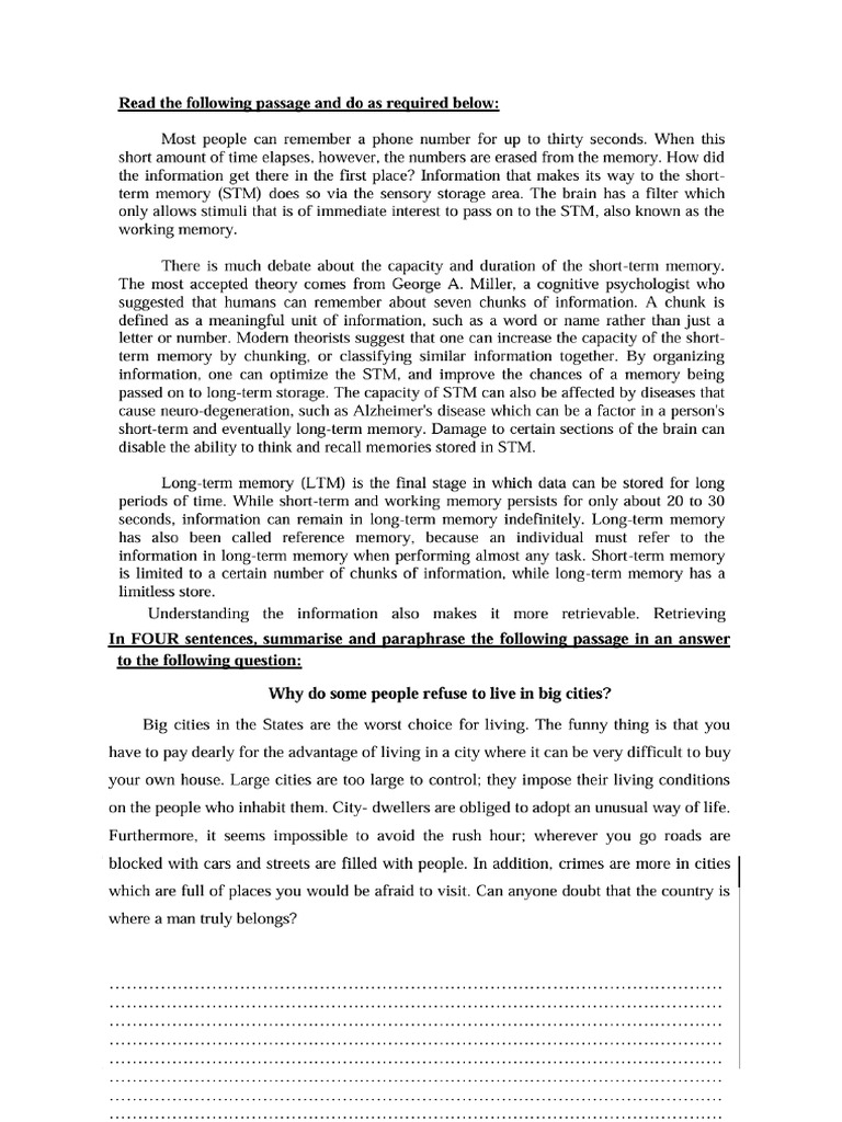 Summary Activities For Class | PDF