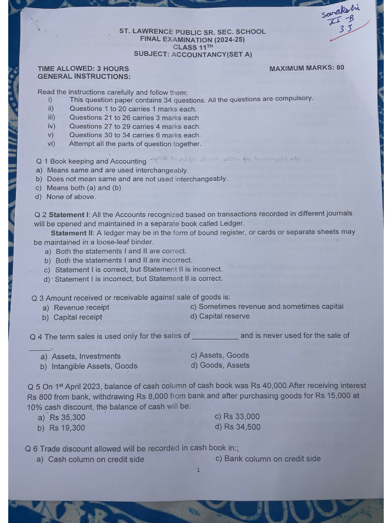 LPS Final Accounts Paper | PDF