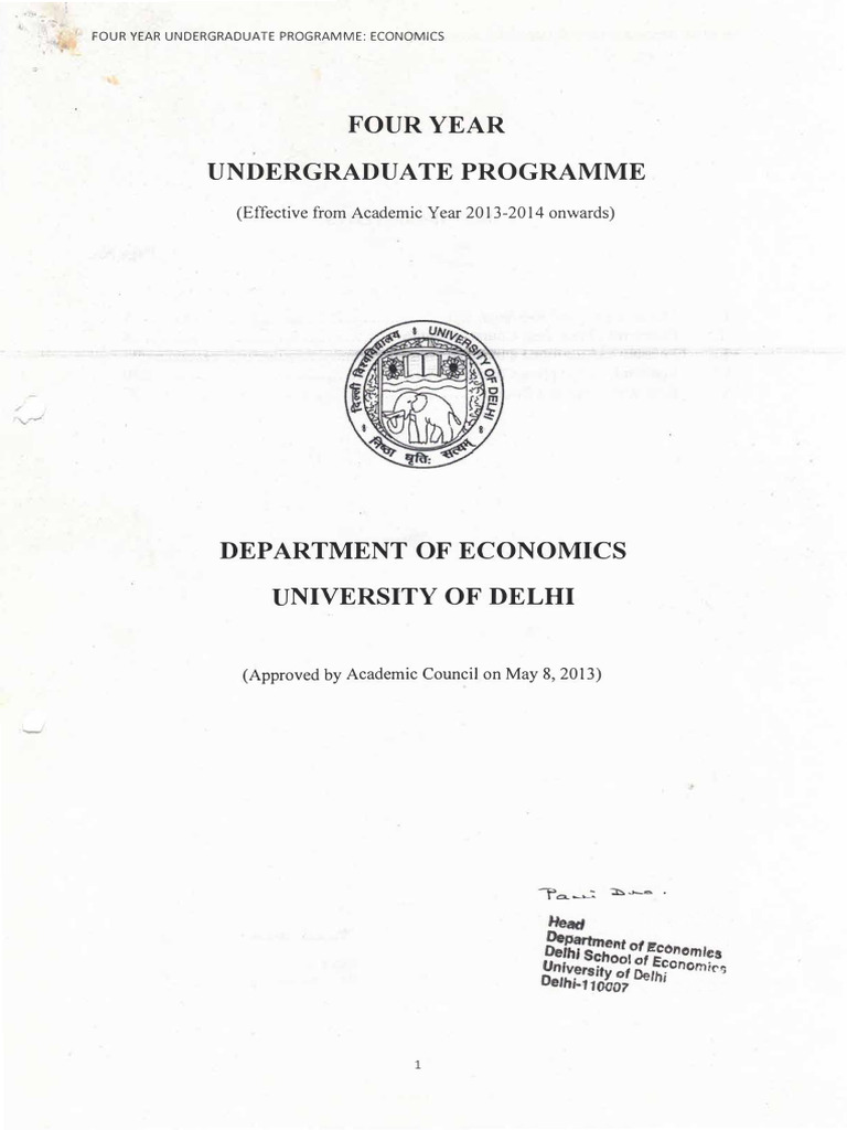 Four Year UG Programme | PDF