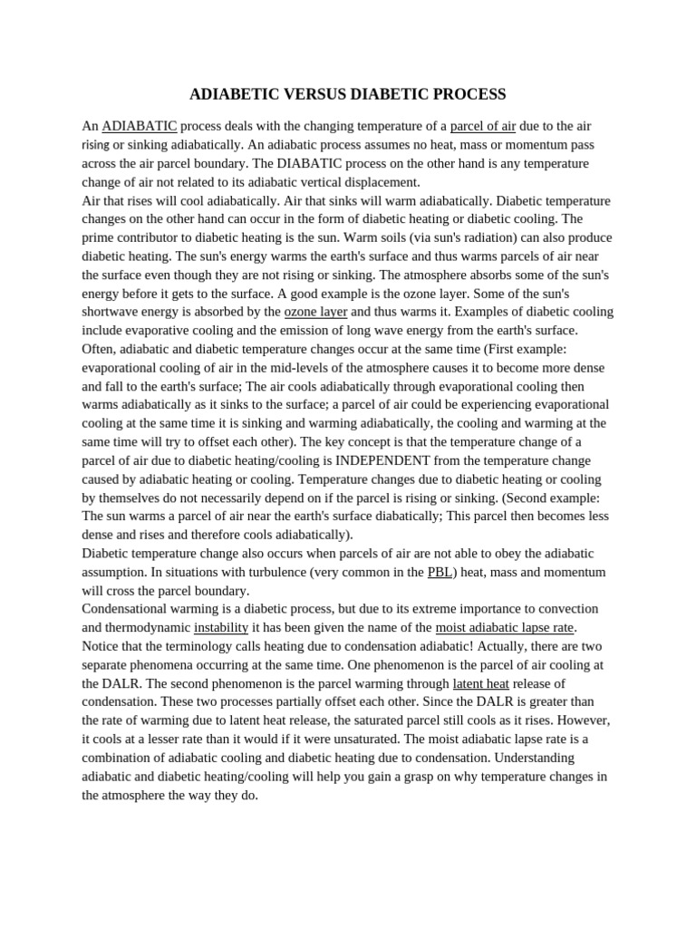 Adiabatic Versus Diabatic Process | PDF | Atmosphere Of Earth ...