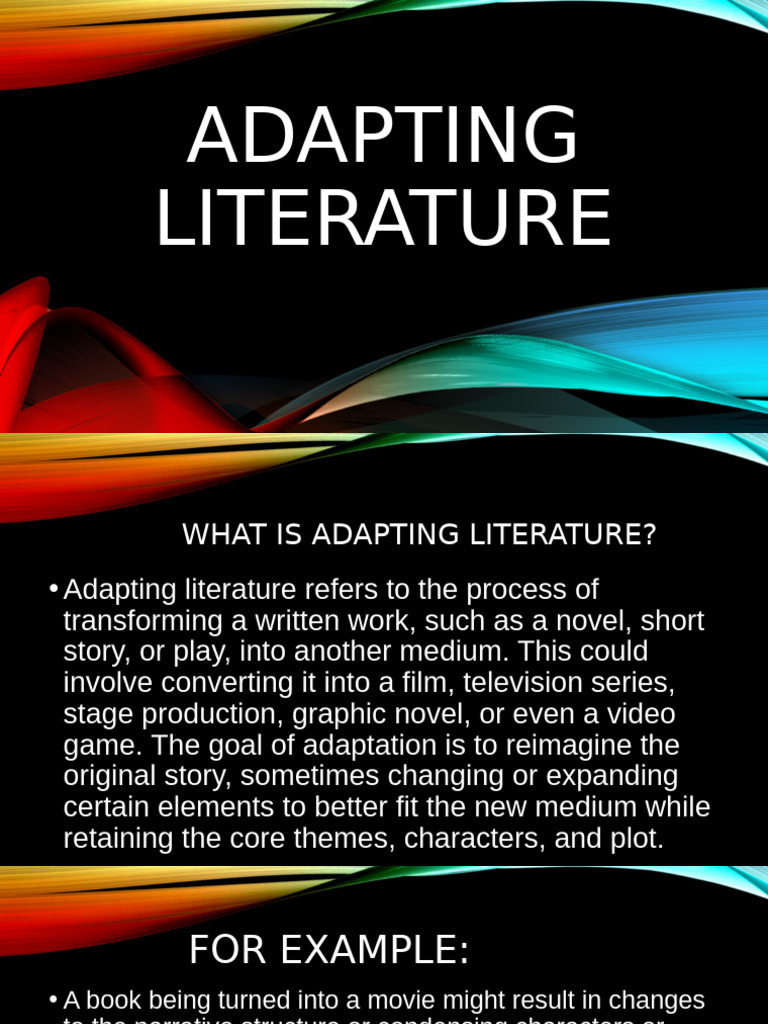 Adapting Literature 00 | PDF | Play (Theatre) | Mentorship