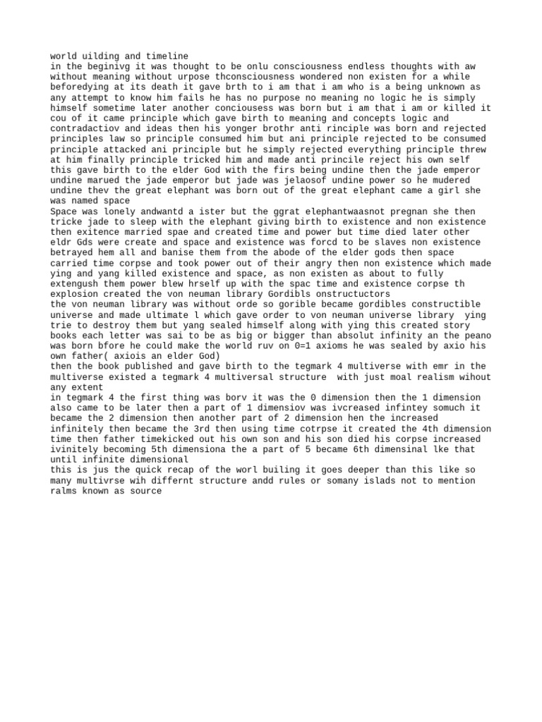 World Building and Timeline | PDF | Multiverse | Mathematical Concepts