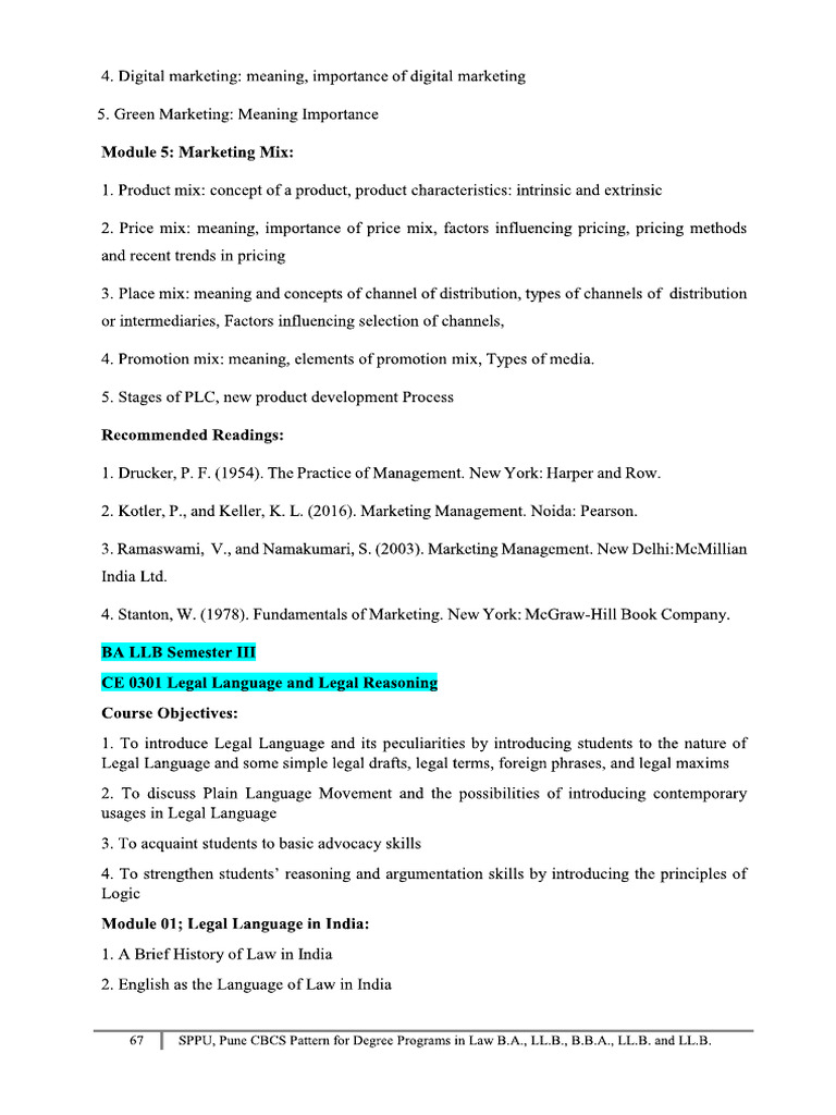 LLB 5 Years Semester III | PDF