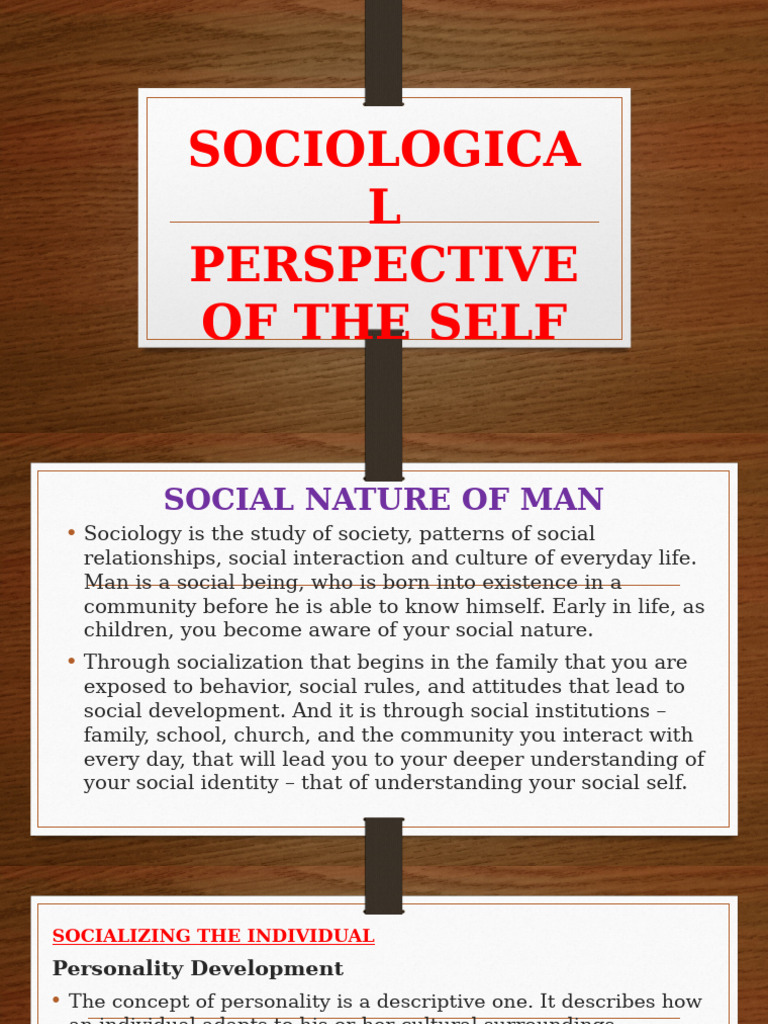 Sociological Self | PDF | Socialization | Behavioural Sciences