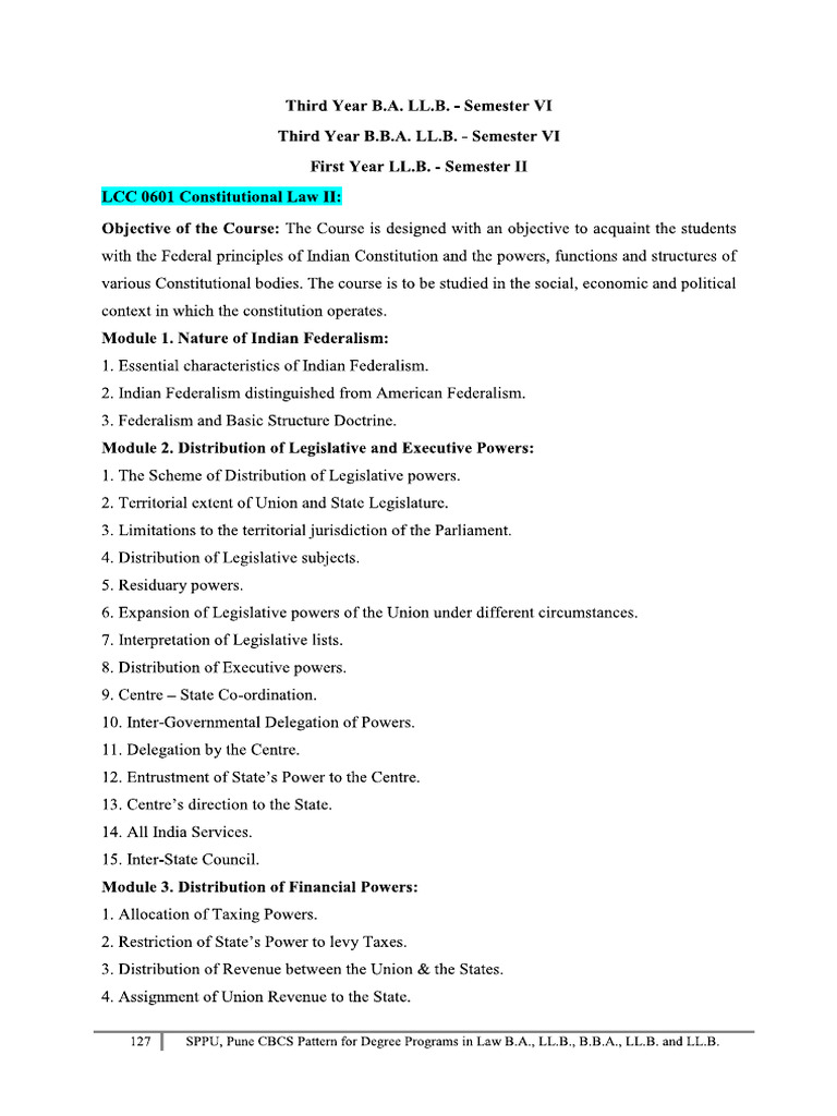 Llb 5 Years Semester Vi | PDF