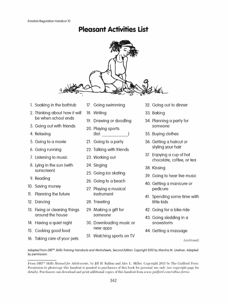 Pleasant Activities List | PDF
