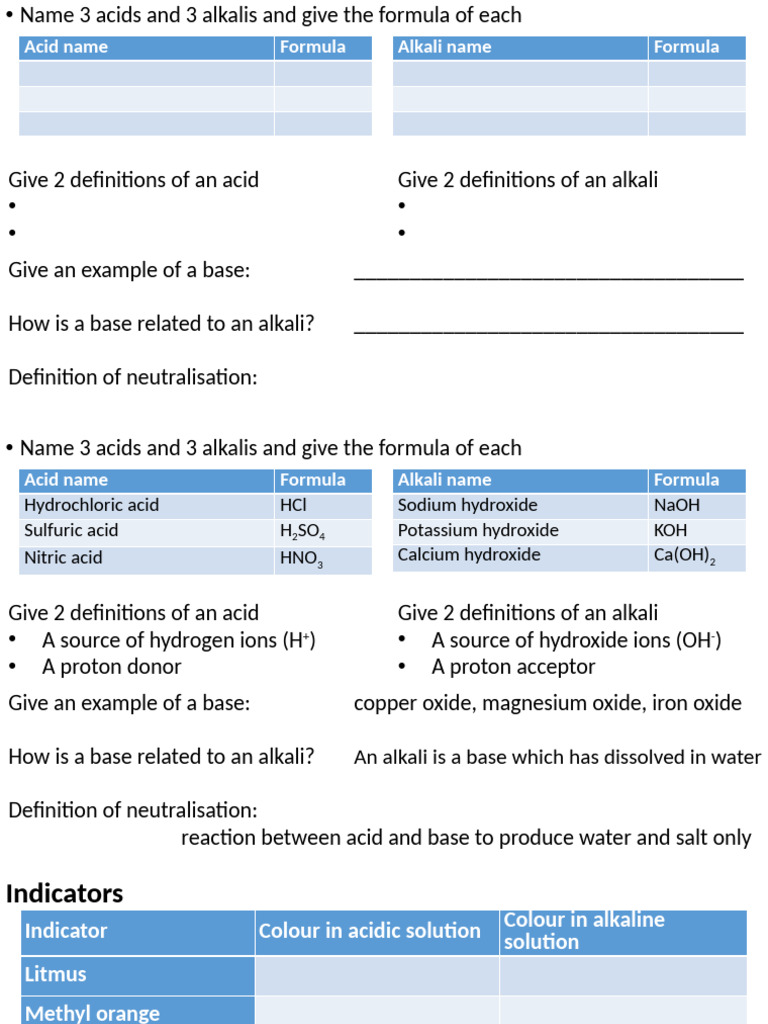 13 - Acids & Salts - Revision | PDF | Salt (Chemistry) | Hydroxide