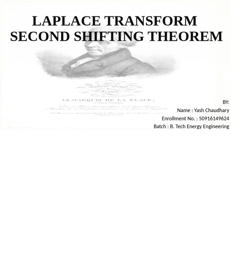 Laplace Transform Second Shifting Theorem | PDF