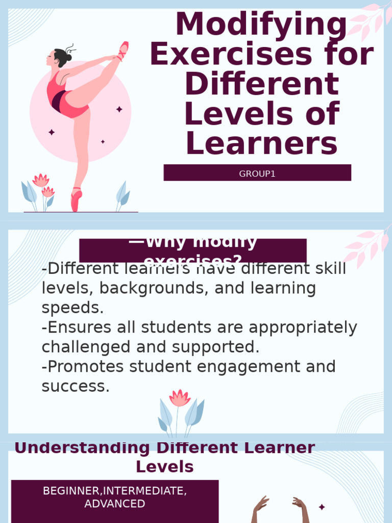 Modifying Exercises For Different Levels of Learners | PDF | Learning ...