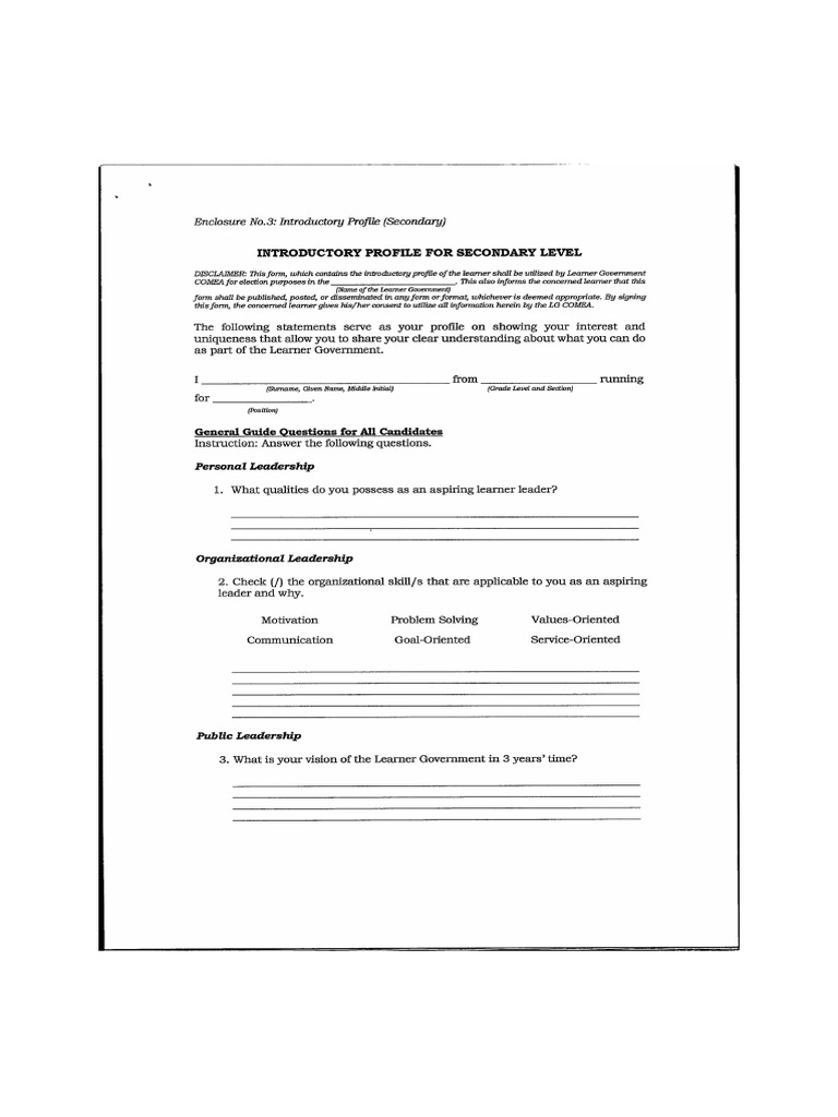 Election Application Form SSLG | PDF