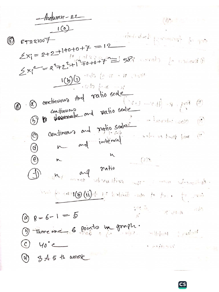 STAT - Aut 22 Answer | PDF