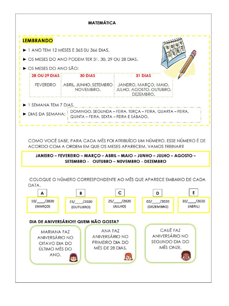 2024 Matemática Calendário | PDF