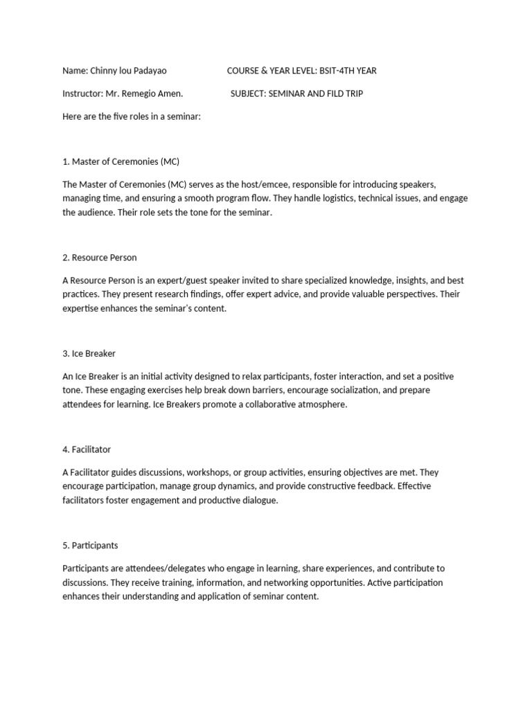 Assignment Seminar, Chinny | PDF