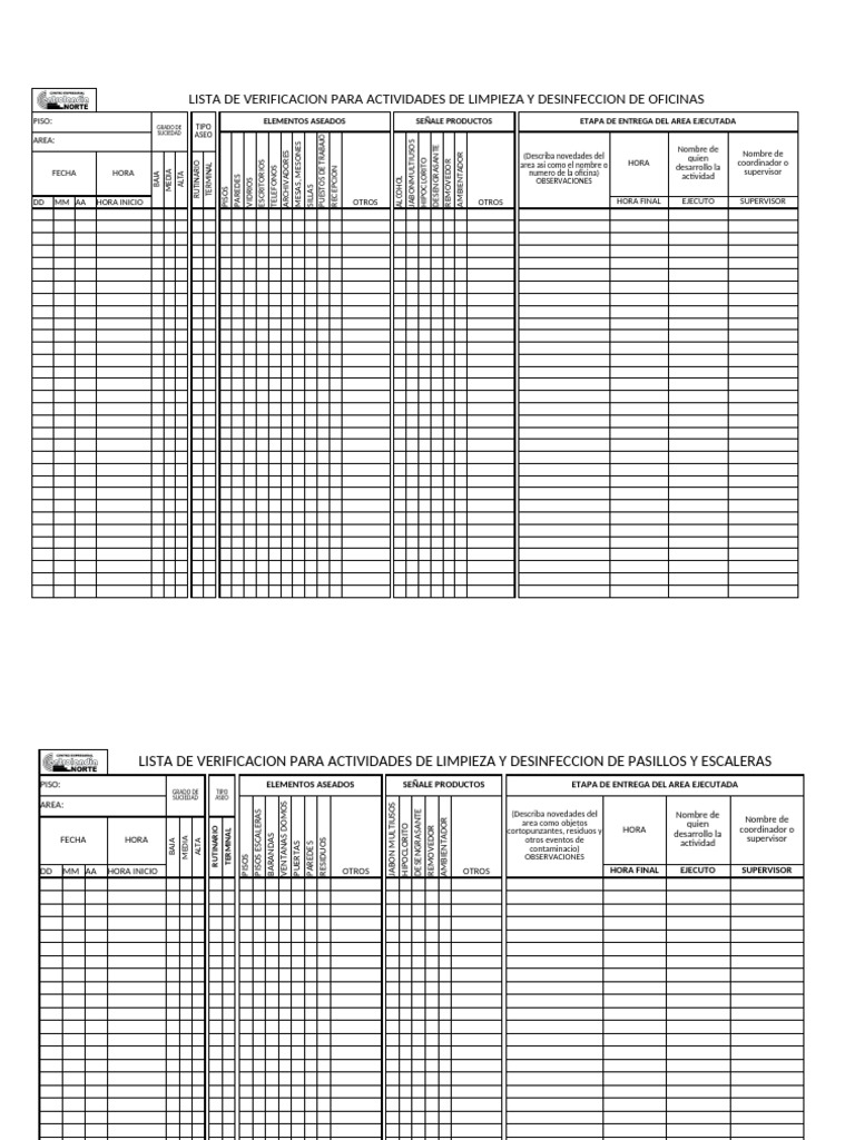 Planillas Aseo | PDF | Higiene