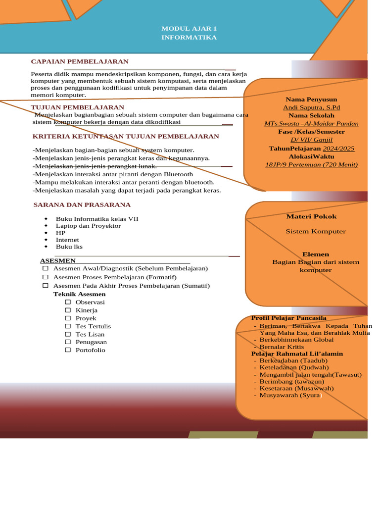 Modul Ajar TP 1 | PDF