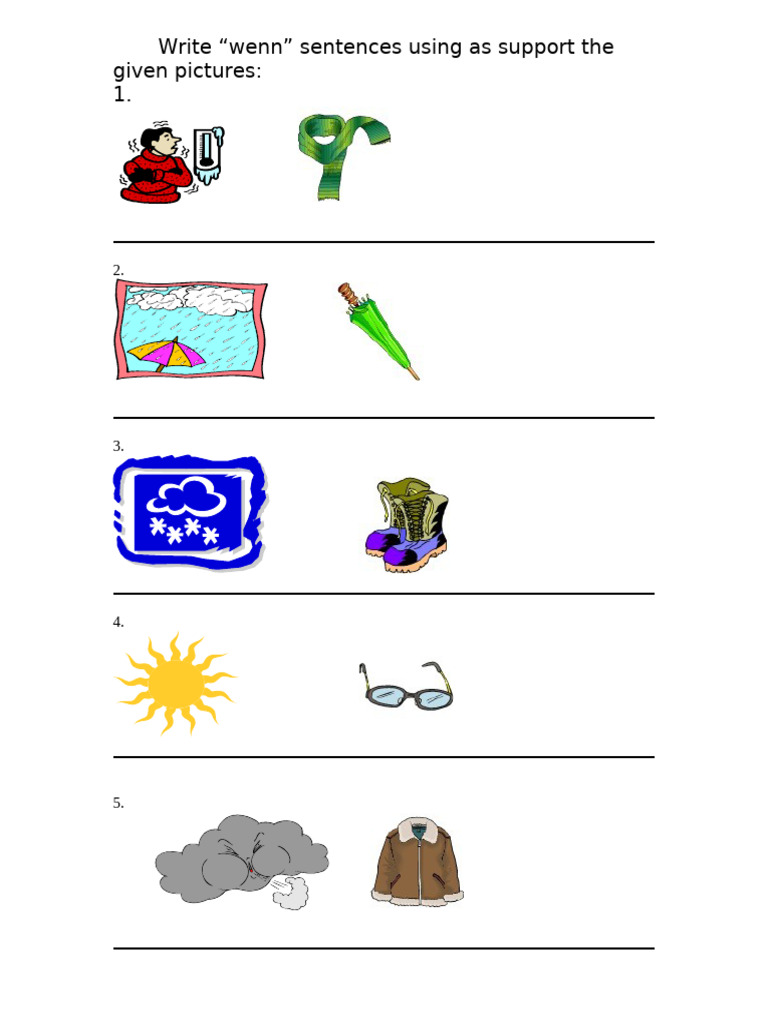 Create "Wenn" Sentences with Images | PDF