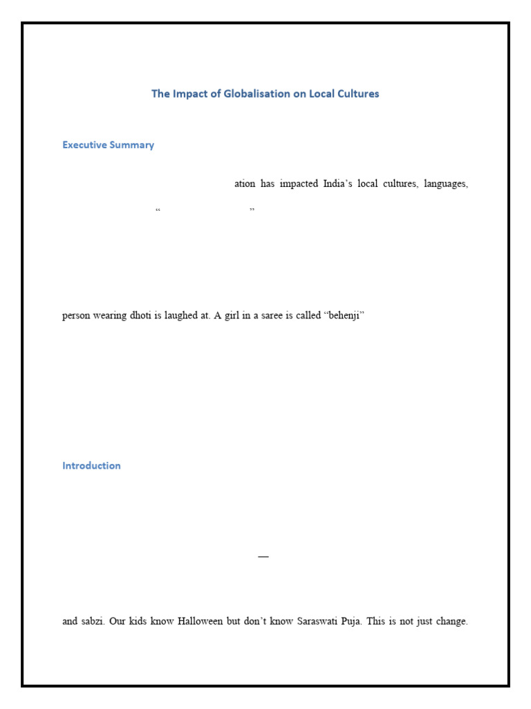 TOTAL The - Impact - of - Globalisation - On - Local - Cultures | PDF ...