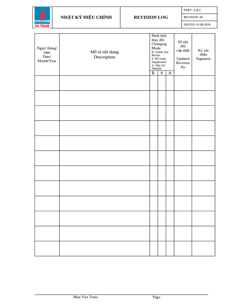 2.revision Log | PDF