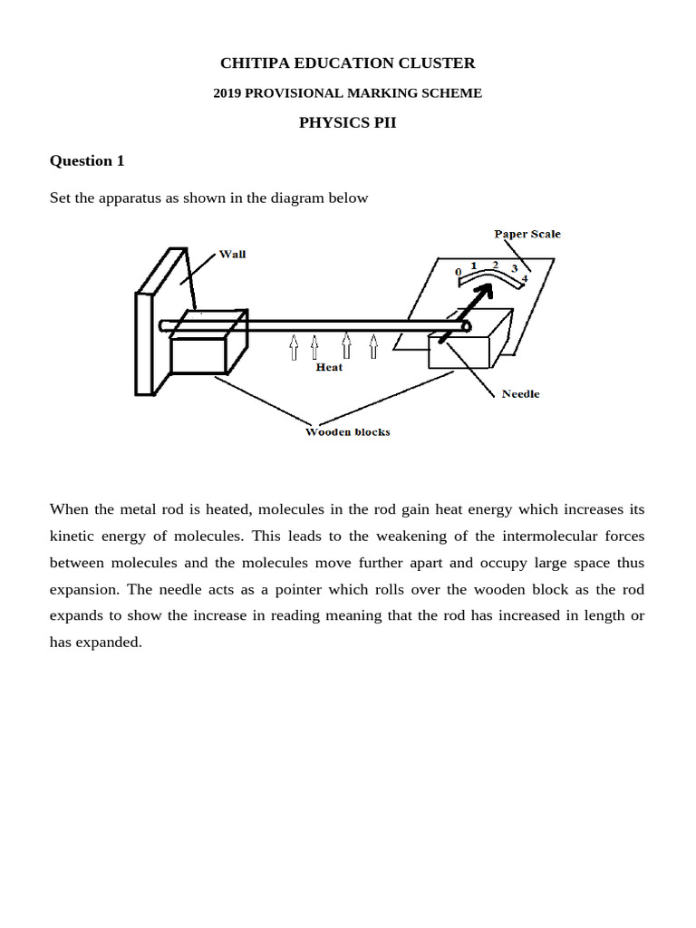2019_PHYSICS_MOCK_PII_MARKING_SCHEME 2 | PDF | Molecules | Distance