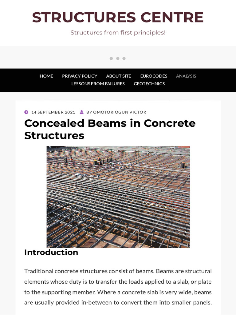 Concealed Beams in Concrete Structures | PDF | Beam (Structure) | Concrete