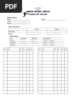 Printable Soccer Score Sheet Template | PDF