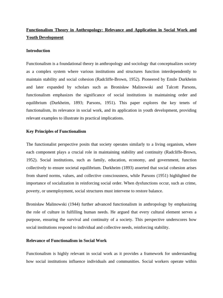 Functionalism Theory Draft | PDF | Liberal Arts Education | Behavioural ...