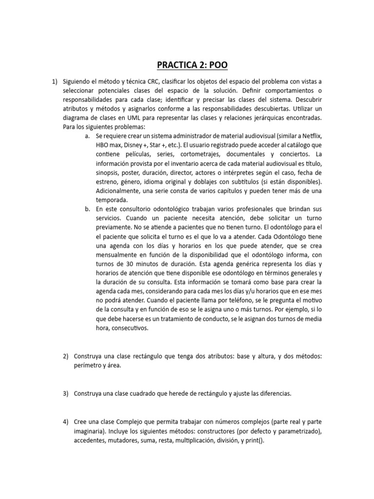 Practica2 Pdf Constructor Programación Orientada A Objetos Programación