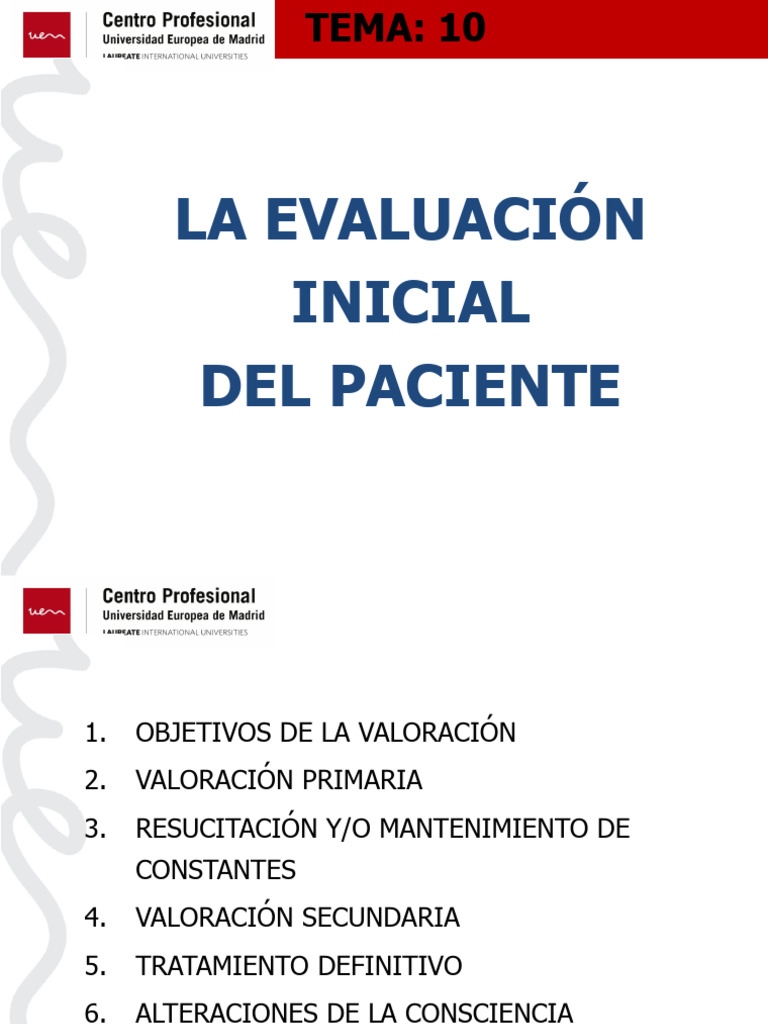 T 10. La Evaluación Inicial Del Paciente. | PDF | Respiración