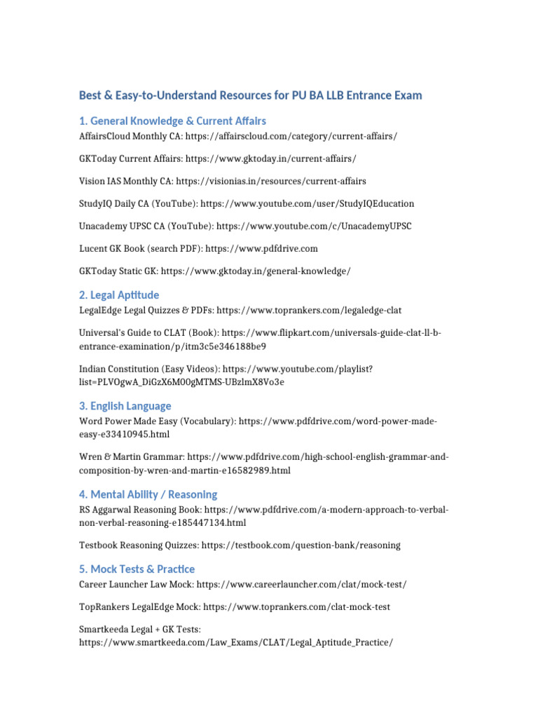 PU Law Resources Links | PDF