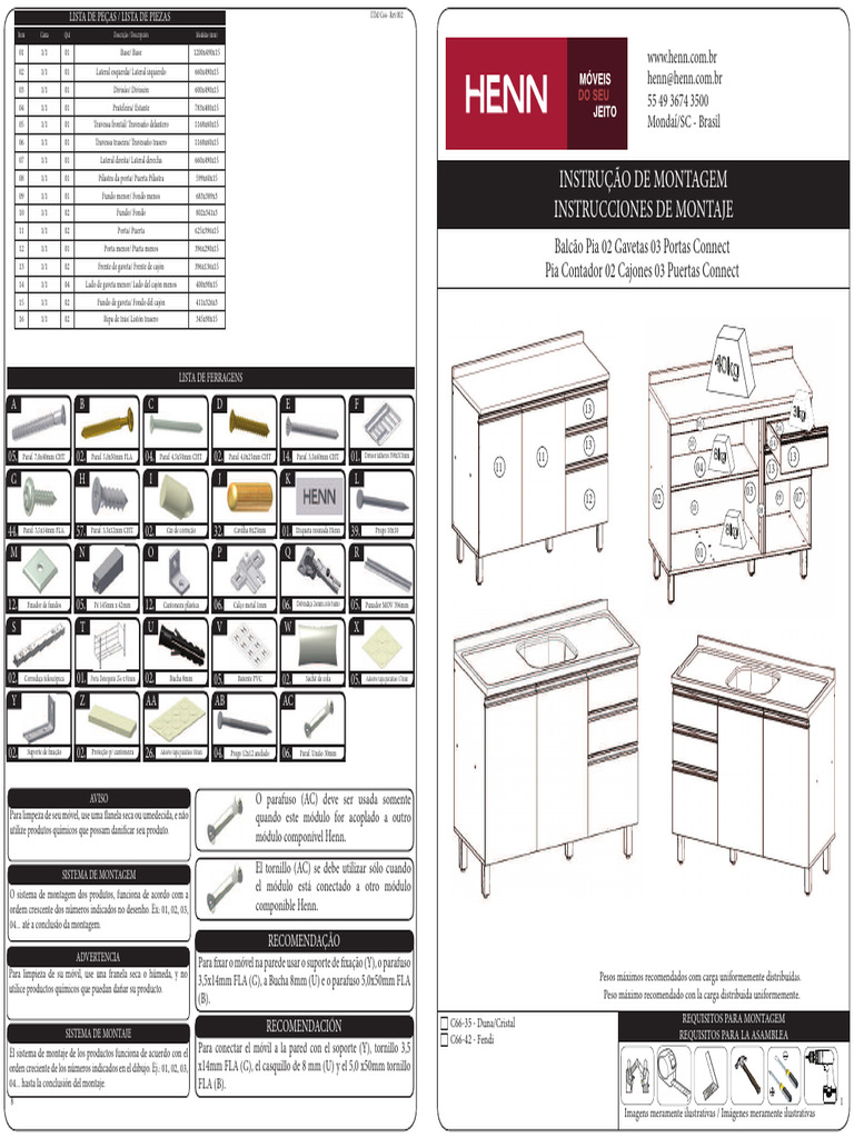 Manual Balcão de Pia Duna | PDF