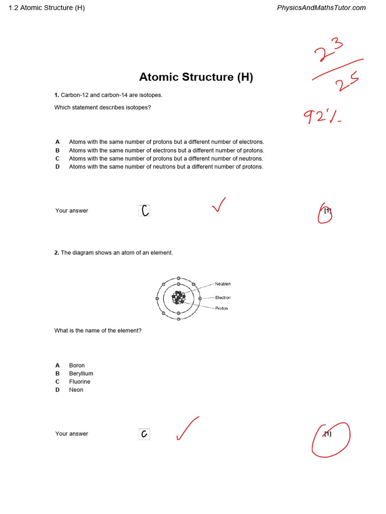Understanding Atomic Structure and Isotopes | PDF | Atoms | Ion
