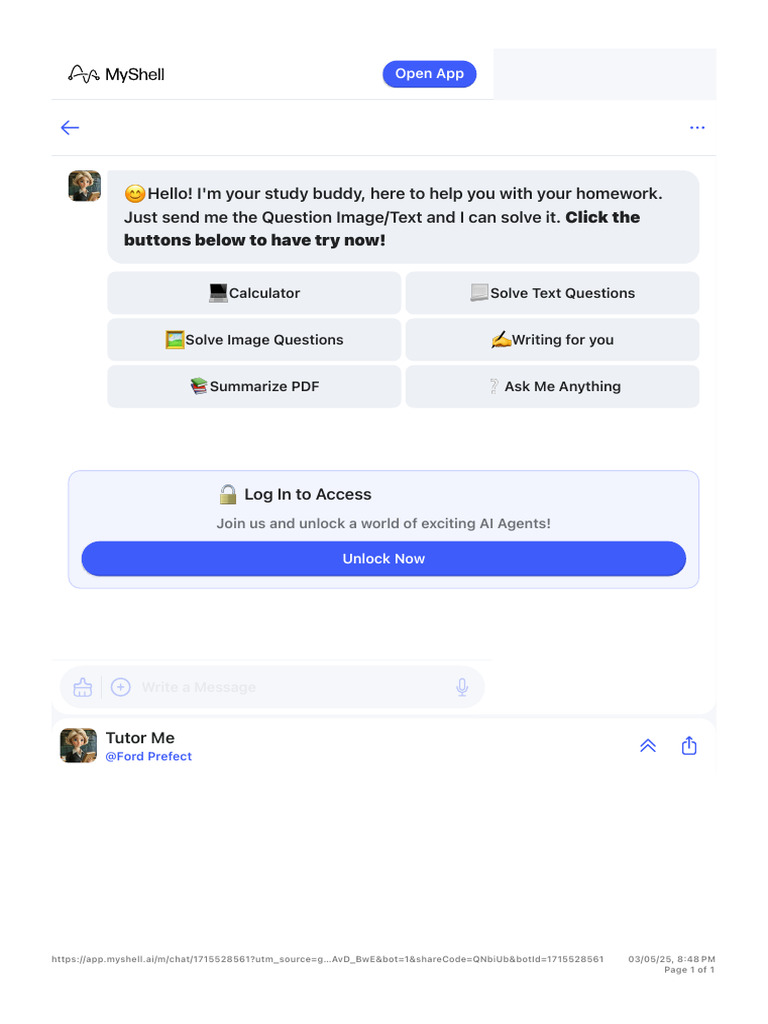 Tutor Me AI Learning Assistant - MyShell AI | PDF