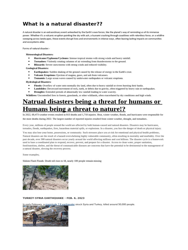 What is a natural disaster | PDF | Natural Disasters | Tropical Cyclones