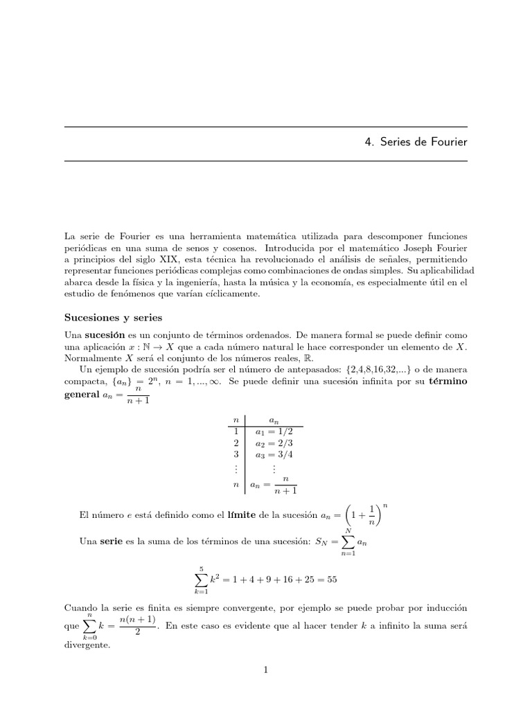 Introducción a las Series de Fourier | PDF | Series de Fourier | Vector ...