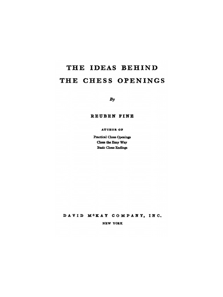 Fine, Reuben - The Ideas Behind Chess Openings | PDF