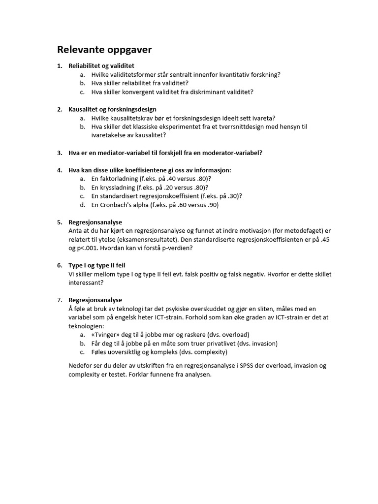 Eksempler På Relevante Oppgaver | PDF