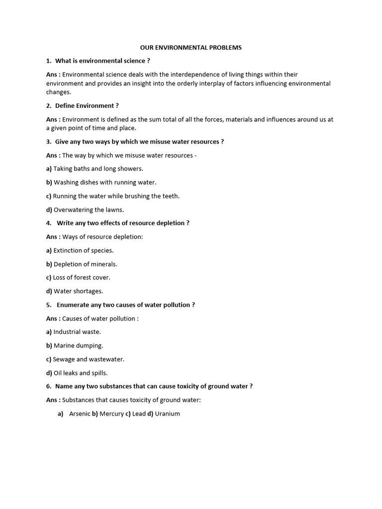 Understanding Environmental Challenges | PDF | Soil | Environmental ...
