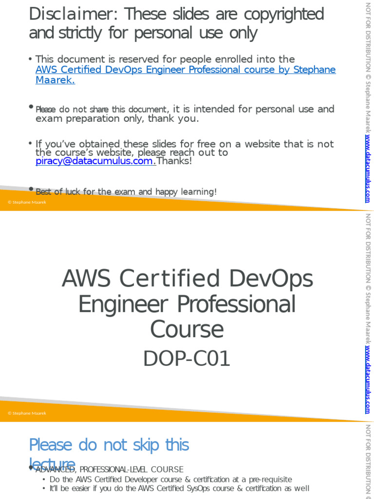Aws Certified Devops Slides v14 | PDF | Command Line Interface | Parameter (Computer Programming)