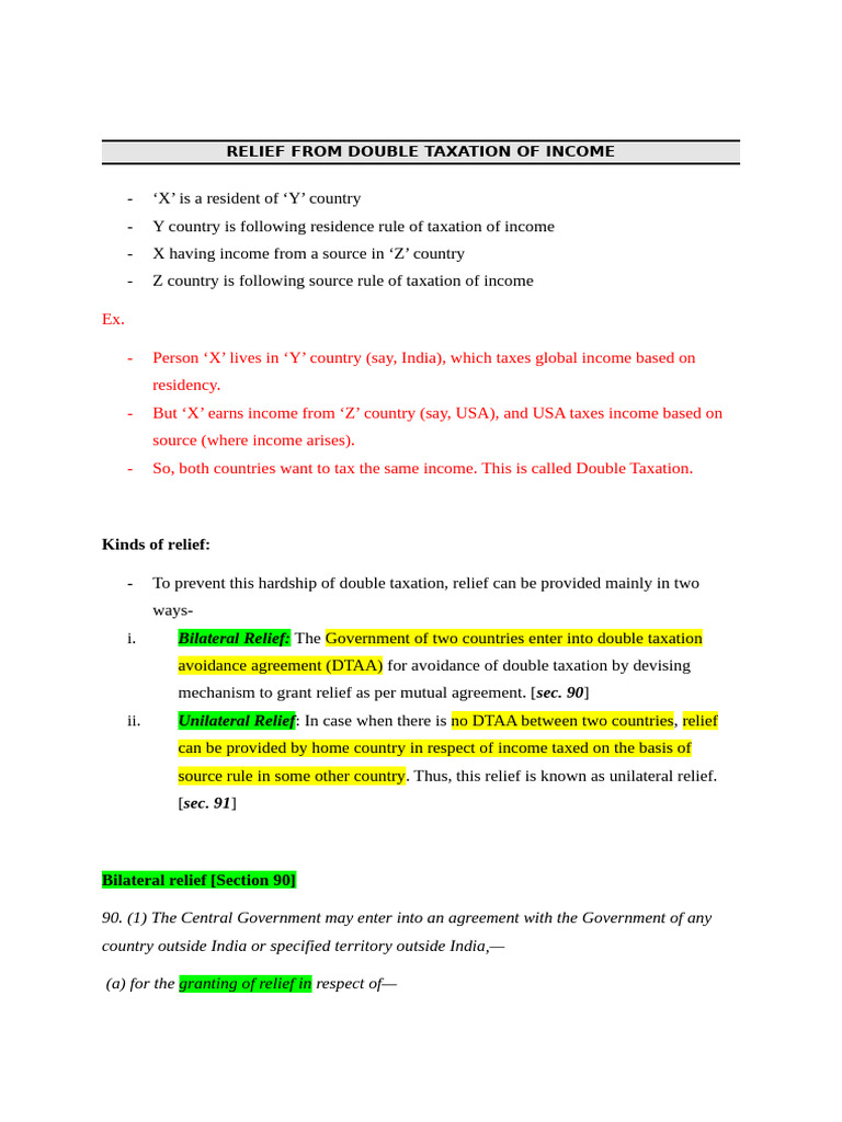 Double Taxation Relief Explained | PDF | Tax Treaty | Double Taxation