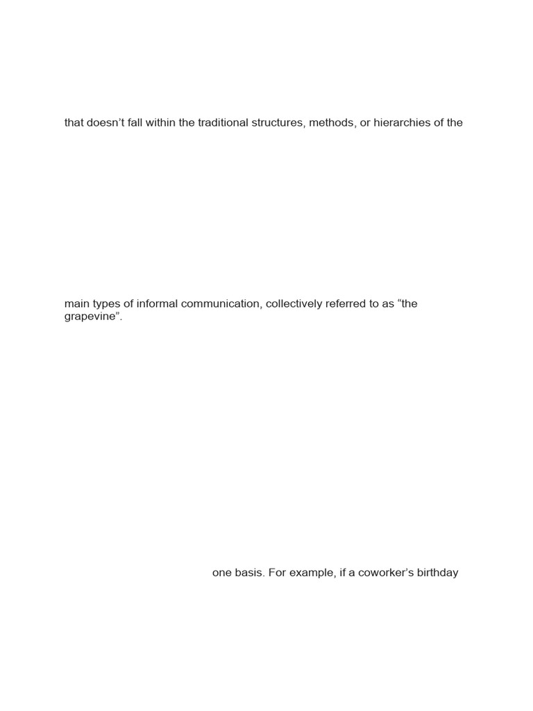 Types and Benefits of Informal Communication | PDF | Communication ...