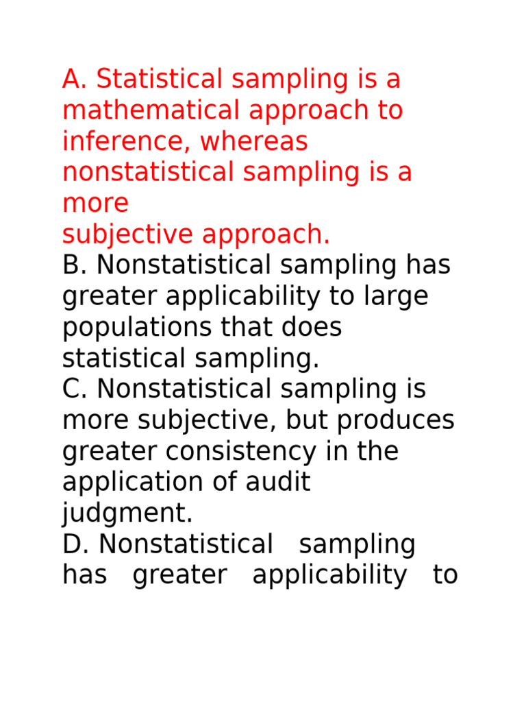Audit Sampling Quiz | PDF | Statistics | Sampling (Statistics)