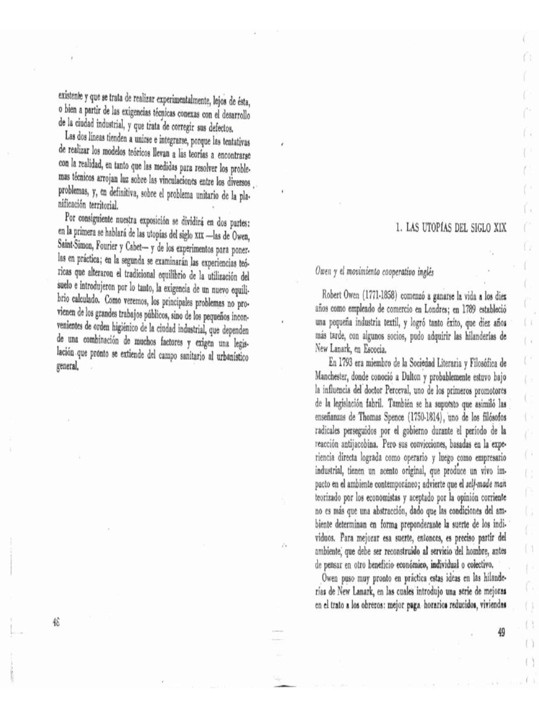 Benévolo, Orígenes, Las Utopías sXIX | PDF